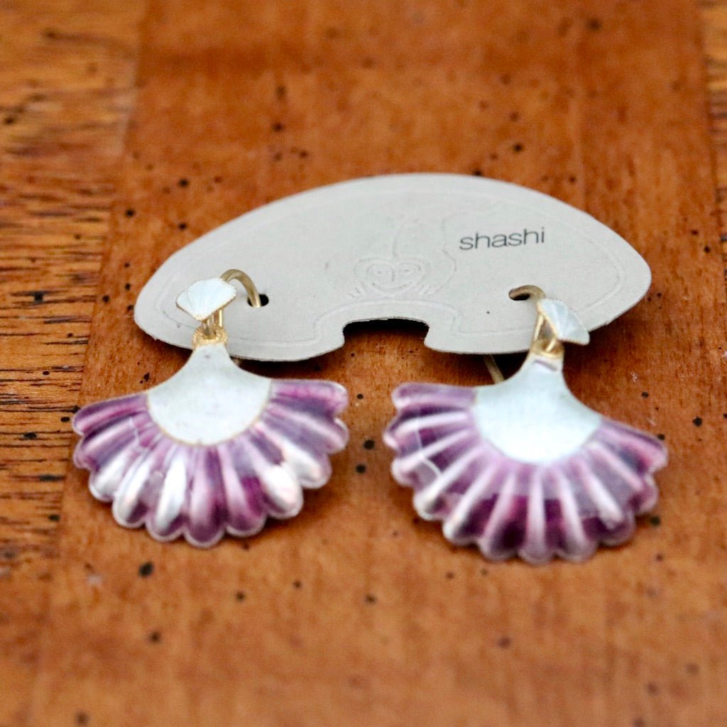 purple shell earrings