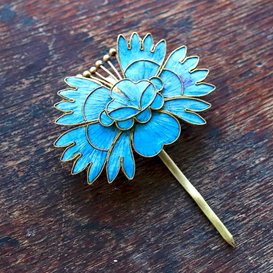 Antique Tian-Tsui (點翠) Hair Pin - Medium : Museum of Jewelry