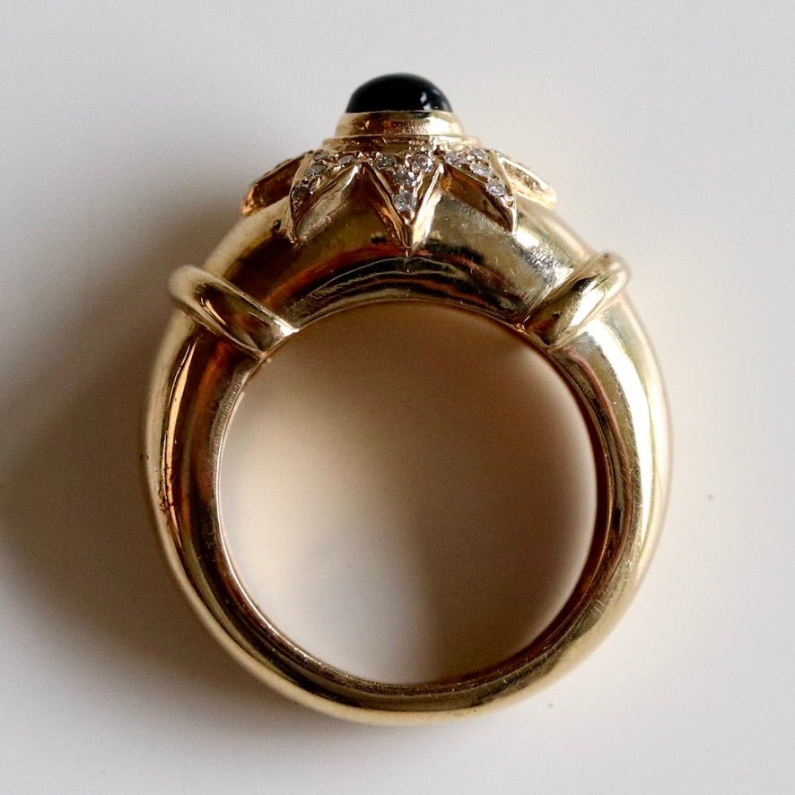 Star 14k Gold, Onyx and Diamond Ring : Museum of Jewelry
