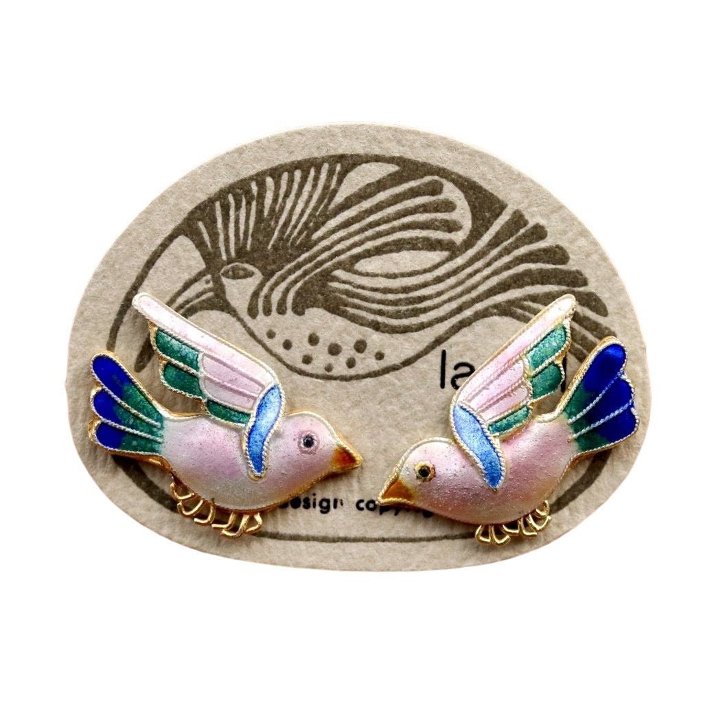 Vintage Laurel Burch Bird Pink and Blue Gold-Vermeil Studs : Museum of ...
