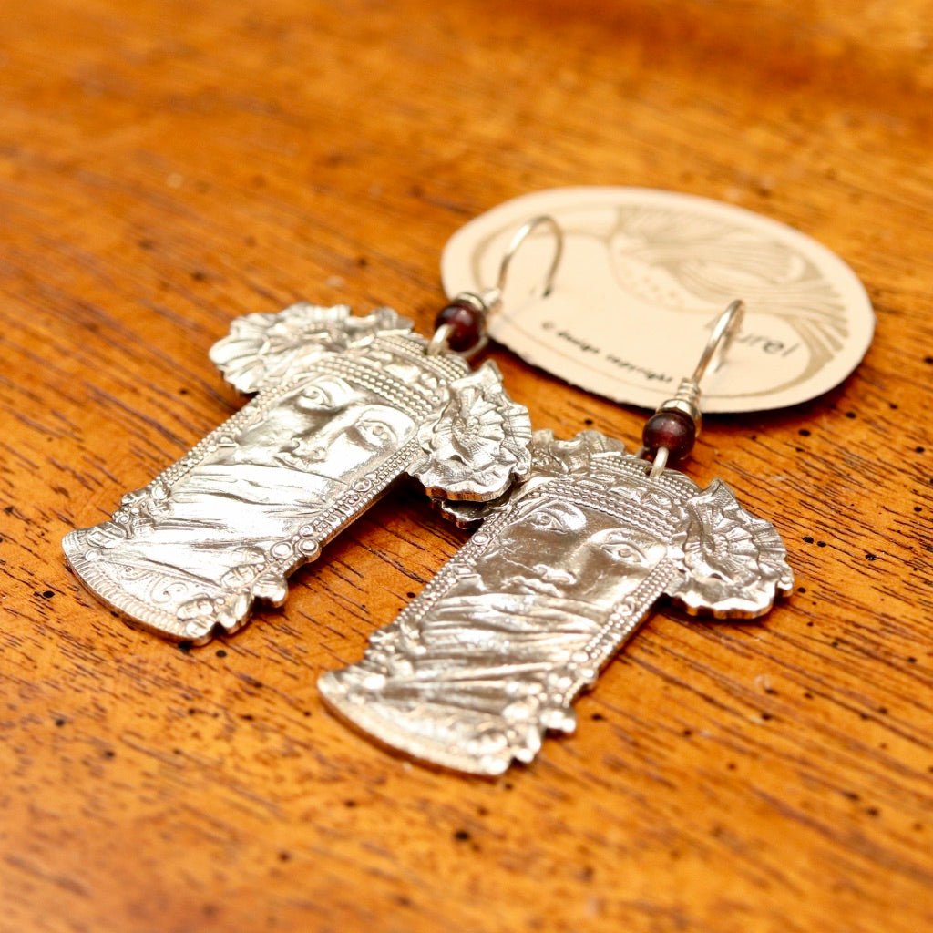 Vintage Laurel Burch Dryad Silver-Plate Earrings : Museum of Jewelry