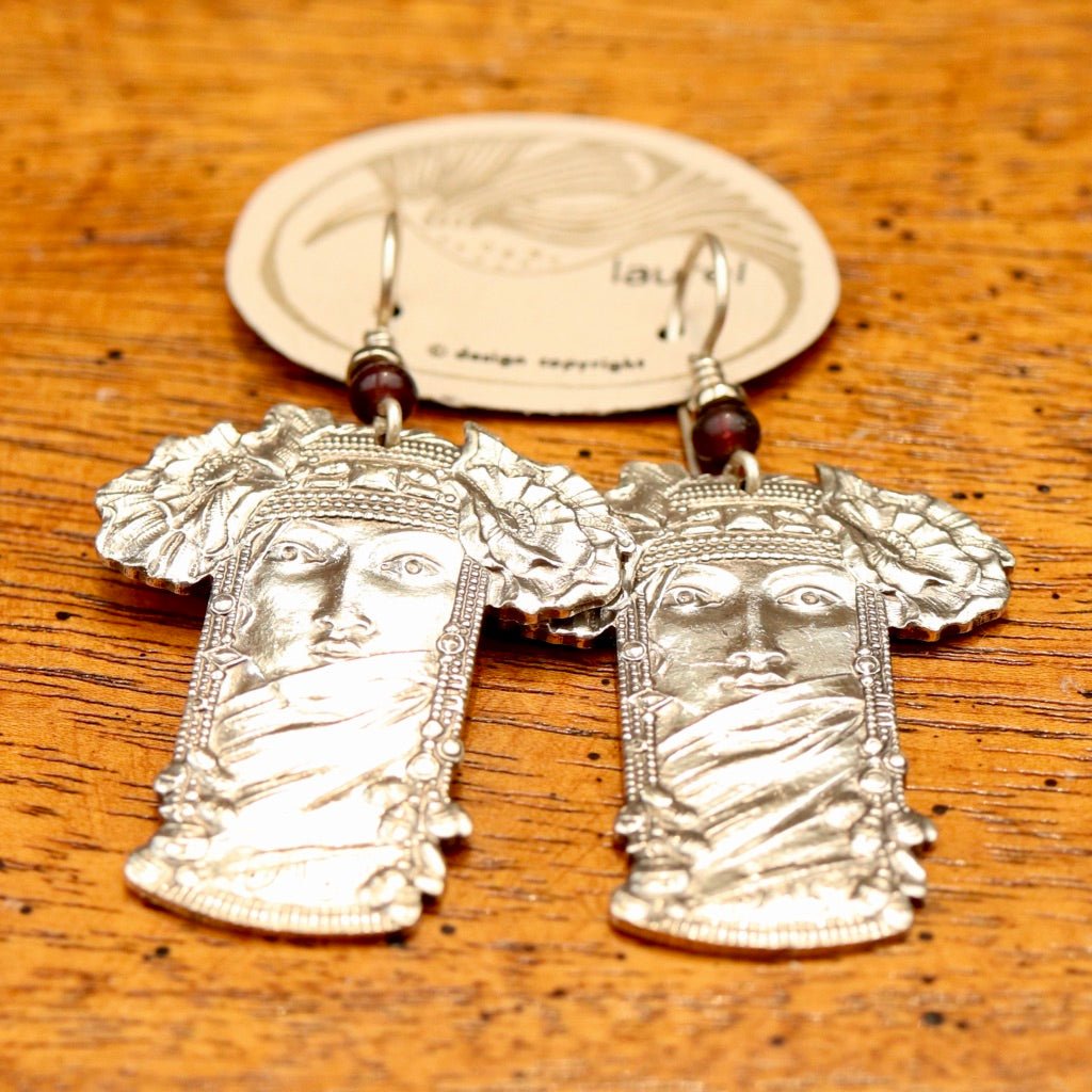 Vintage Laurel Burch Dryad Silver-Plate Earrings : Museum of Jewelry